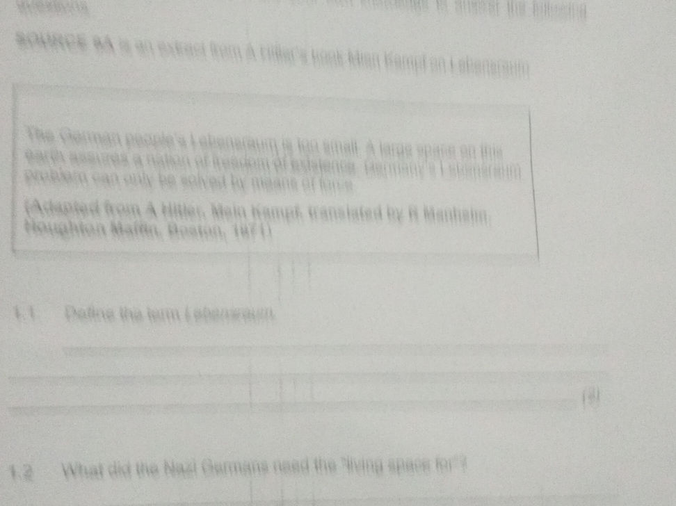 SOURCE A is an extract from A Hitler's book | StudyX