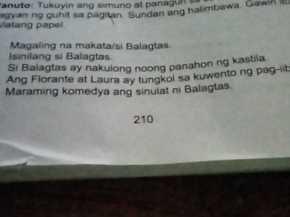 Panuto: Tukuyin ang simuno at panagun agyan | StudyX