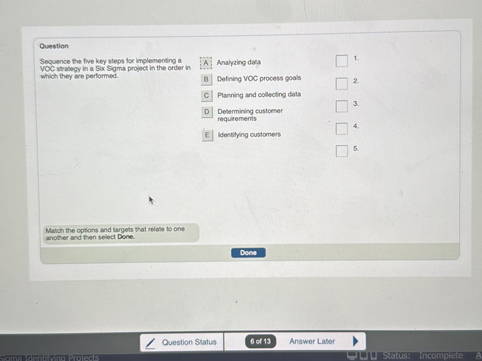 Sequence the five key steps for implementing | StudyX