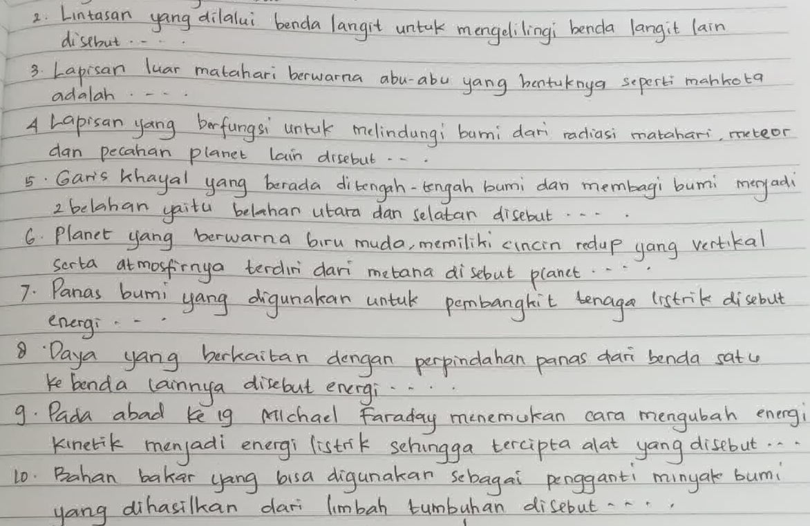 2. Lintasan yang dilalui benda langit untuk | StudyX
