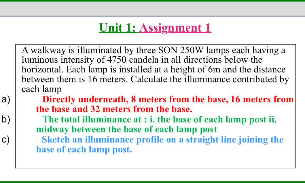 Unit 1: Assignment 1 A walkway is | StudyX