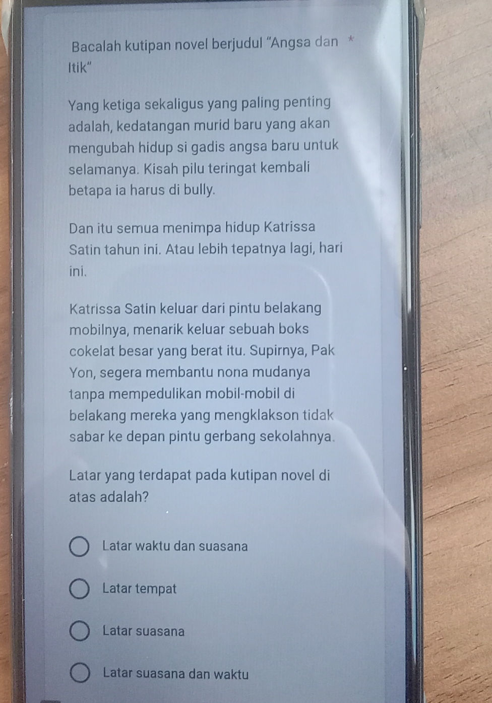 Bacalah kutipan novel berjudul "Angsa dan | StudyX