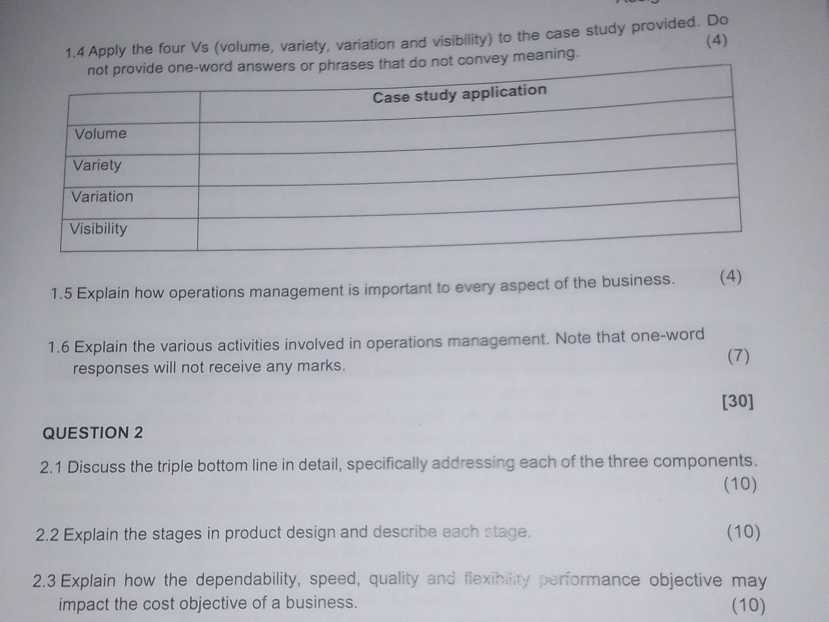 1.4 Apply the four Vs (volume, variety, | StudyX