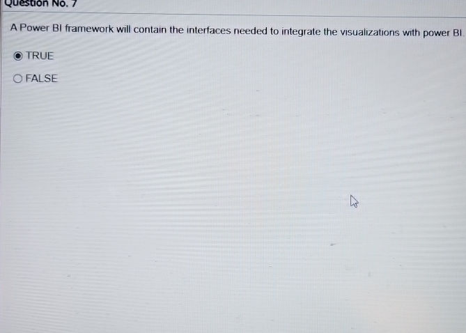 A Power BI framework will contain the
