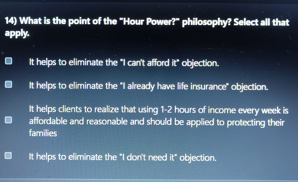 14) What is the point of the "Hour Power?"
