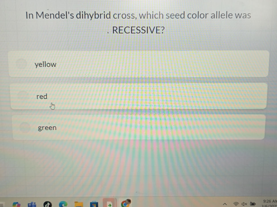 In Mendel's dihybrid cross, which seed color | StudyX