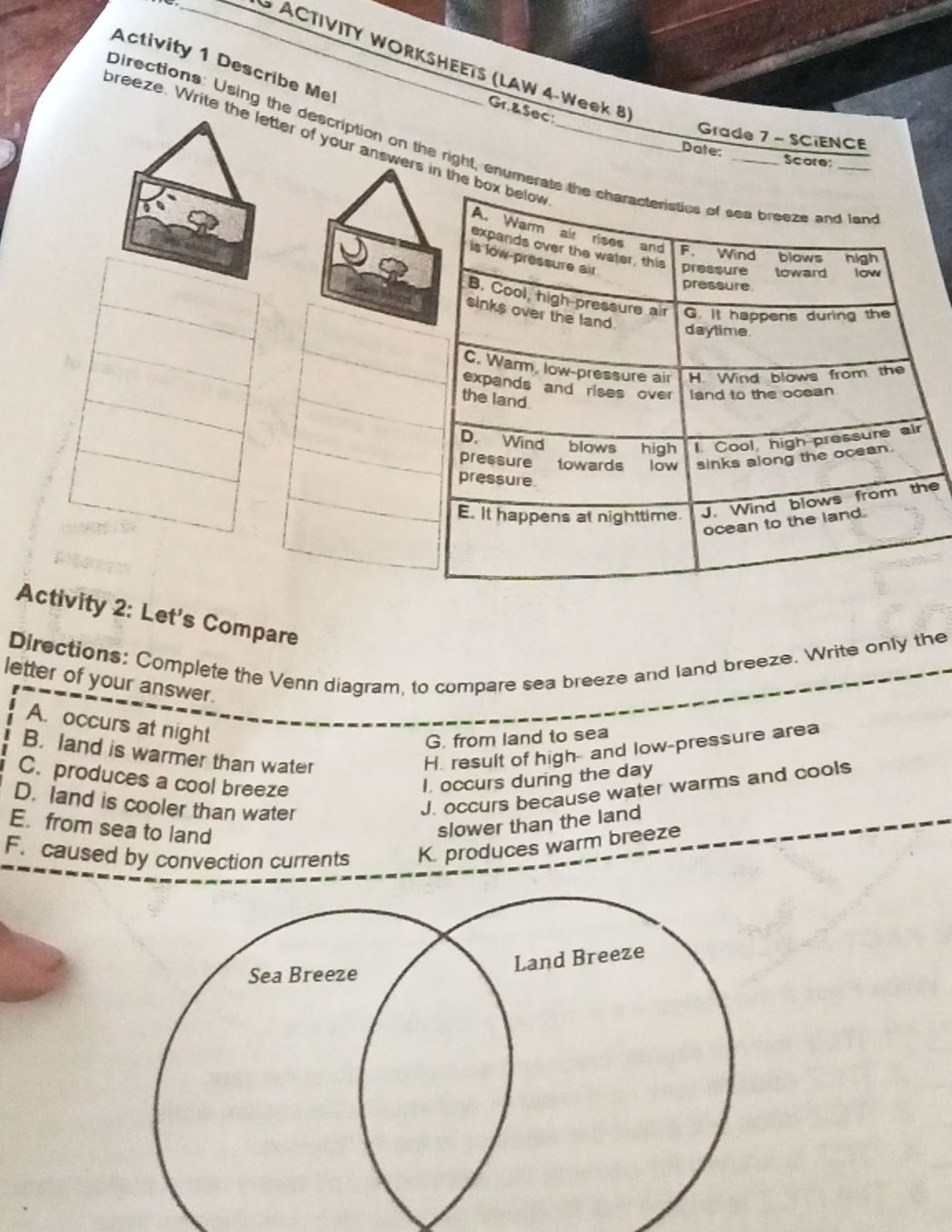 Activity 1 Describe Me! Directions: Using | StudyX