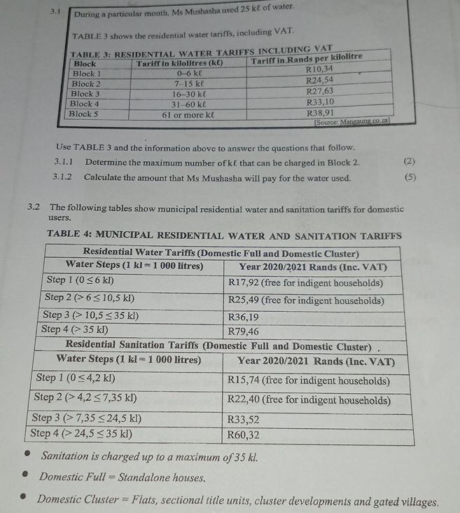 3.1 During a particular month, Ms Mushasha | StudyX