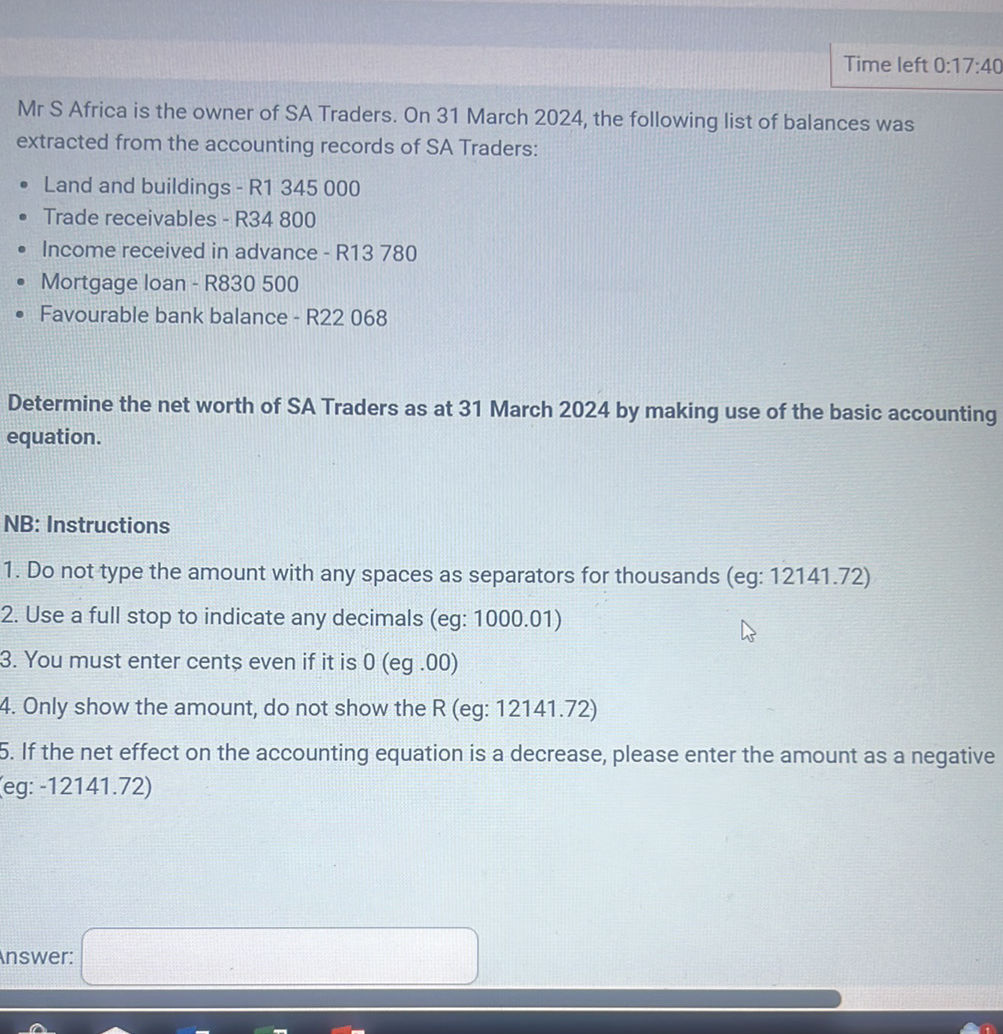 Mr S Africa is the owner of SA Traders. On | StudyX