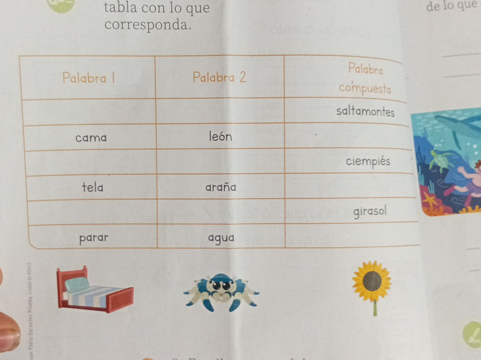 tabla con lo que corresponda. | Palabra 1 | | StudyX