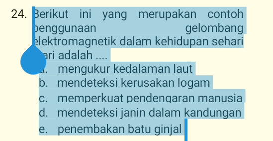 24. Berikut ini yang merupakan contoh | StudyX