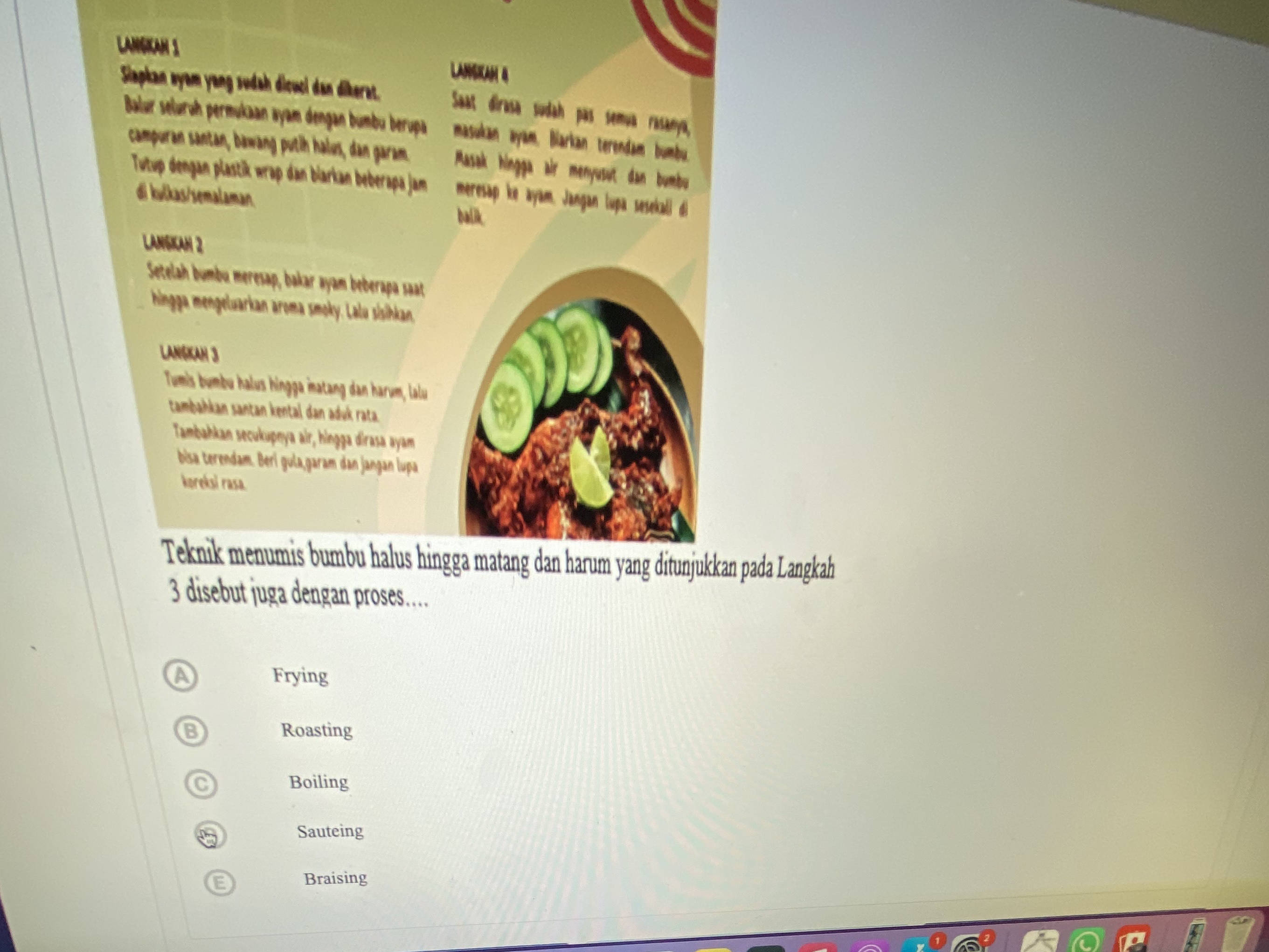 Teknik menumis bumbu halus hingga matang dan | StudyX