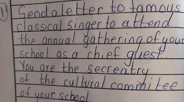 1 Send a letter to famous classical singer | StudyX