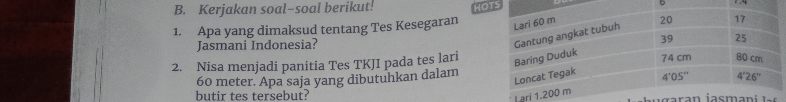1. Apa yang dimaksud tentang Tes Kesegaran | StudyX
