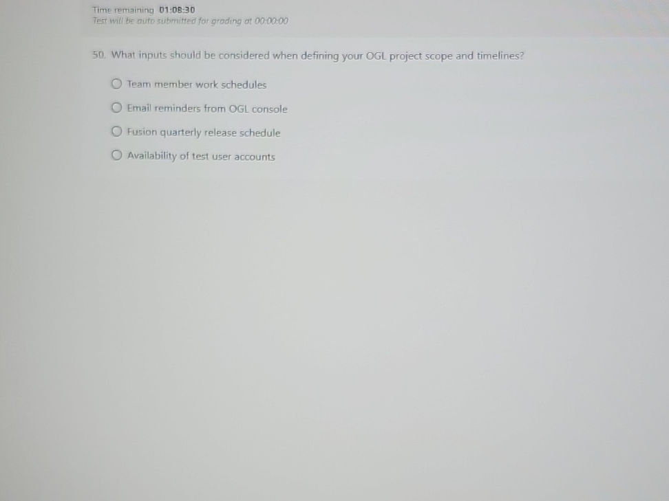 50. What inputs should be considered when | StudyX