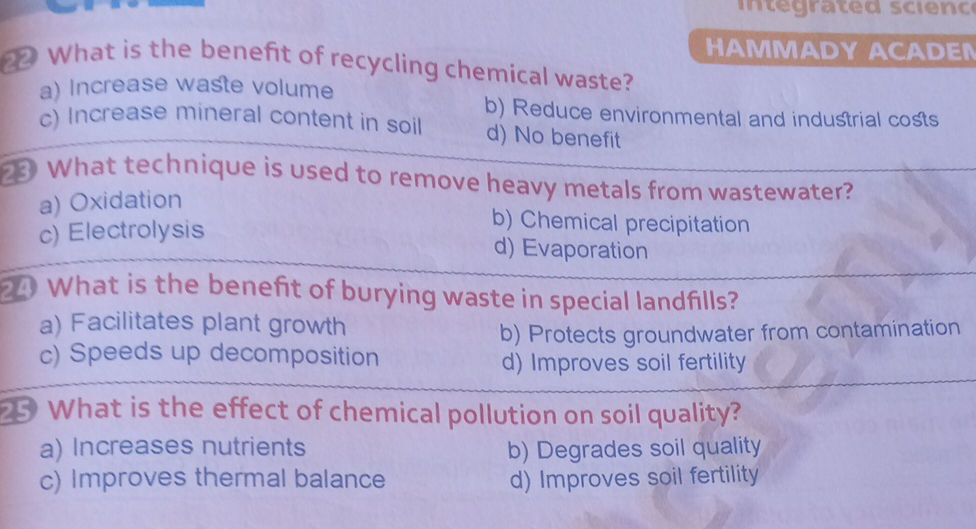 22 What is the benefit of recycling chemical | StudyX