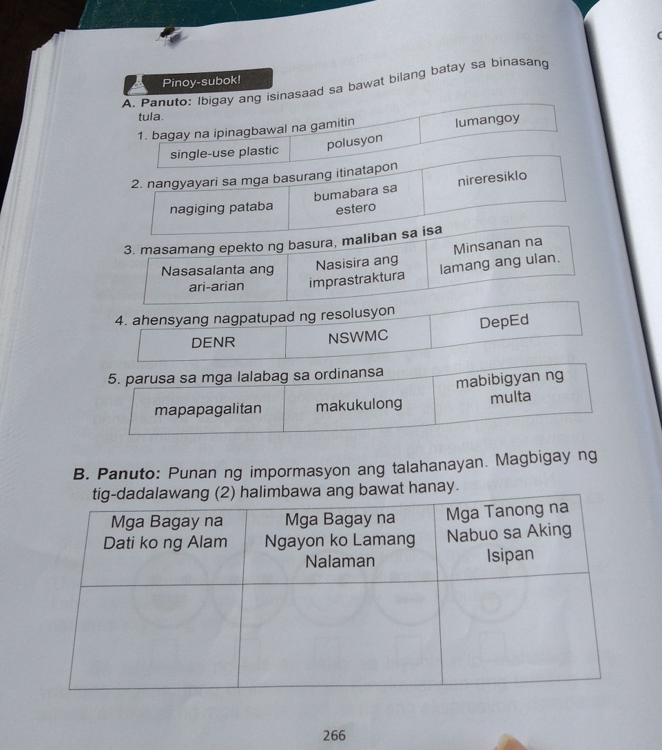 A. Panuto: Ibigay ang isinasaad sa bawat | StudyX