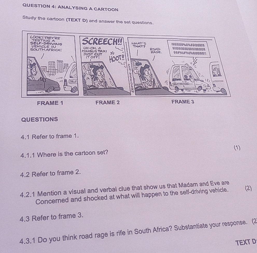 QUESTION 4: ANALYSING A CARTOON Study the | StudyX