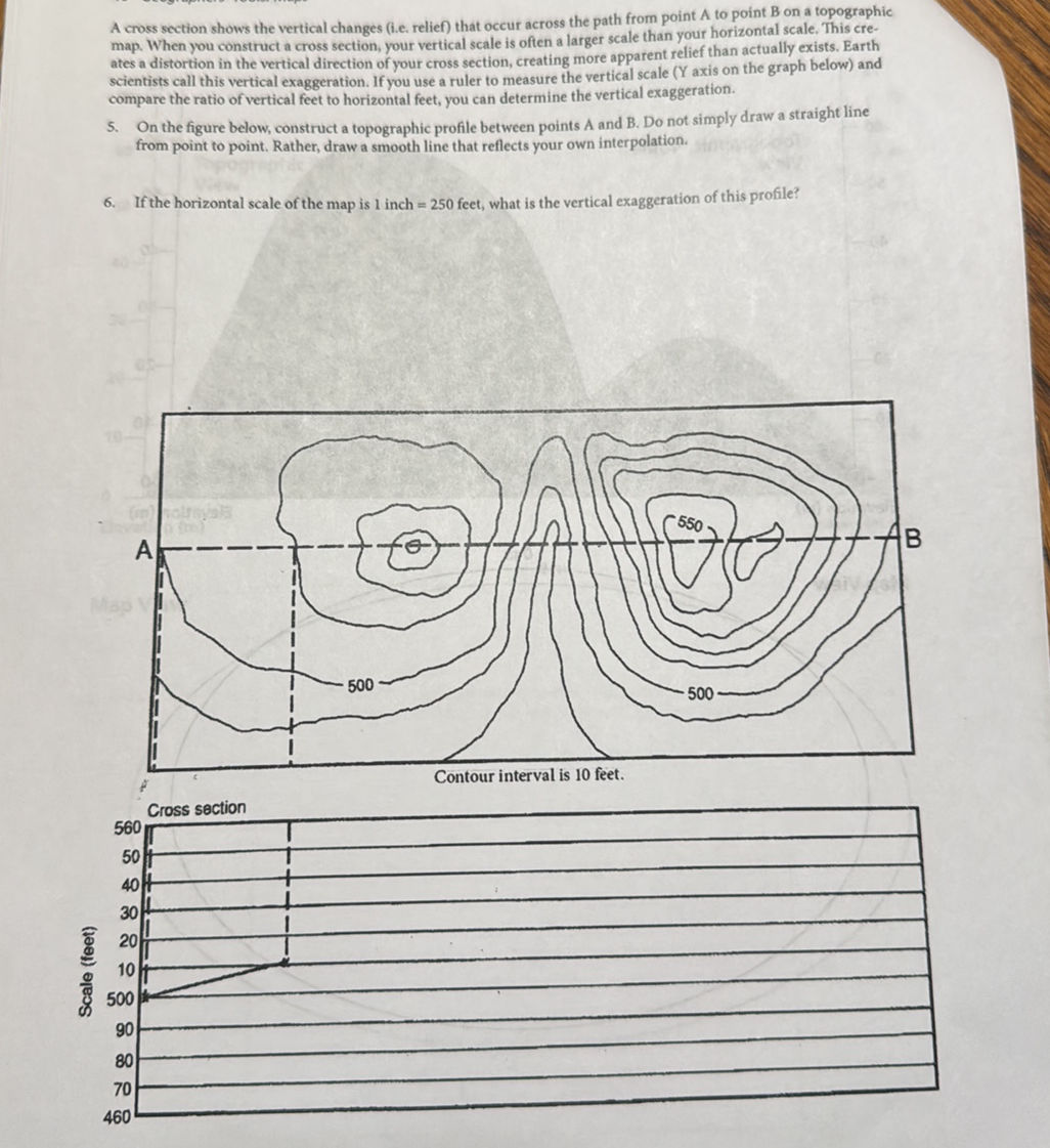 A cross section shows the vertical changes | StudyX
