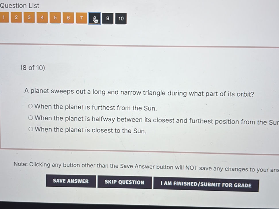 A planet sweeps out a long and narrow | StudyX