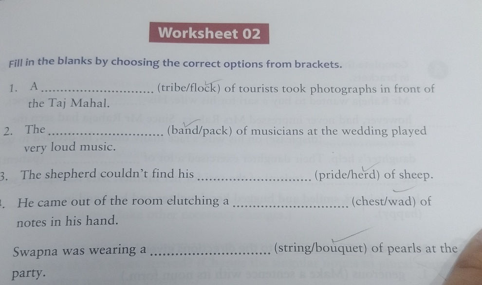 Fill in the blanks by choosing the correct | StudyX