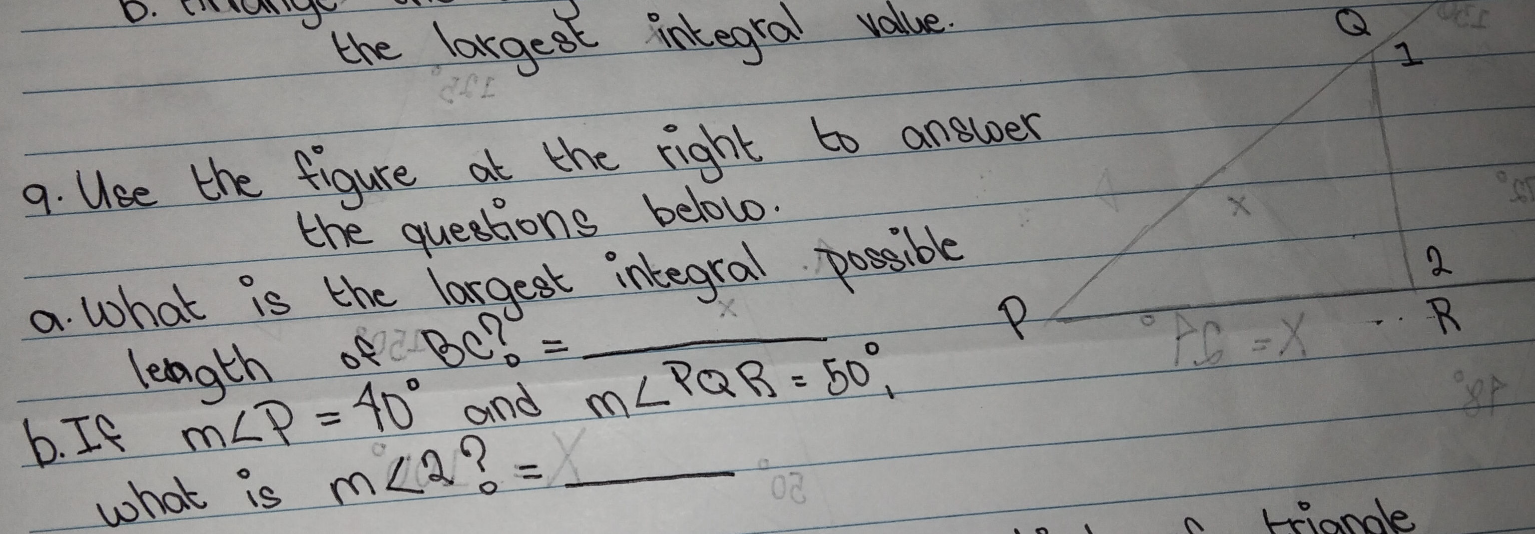 9. Use the figure at the right to answer the | StudyX