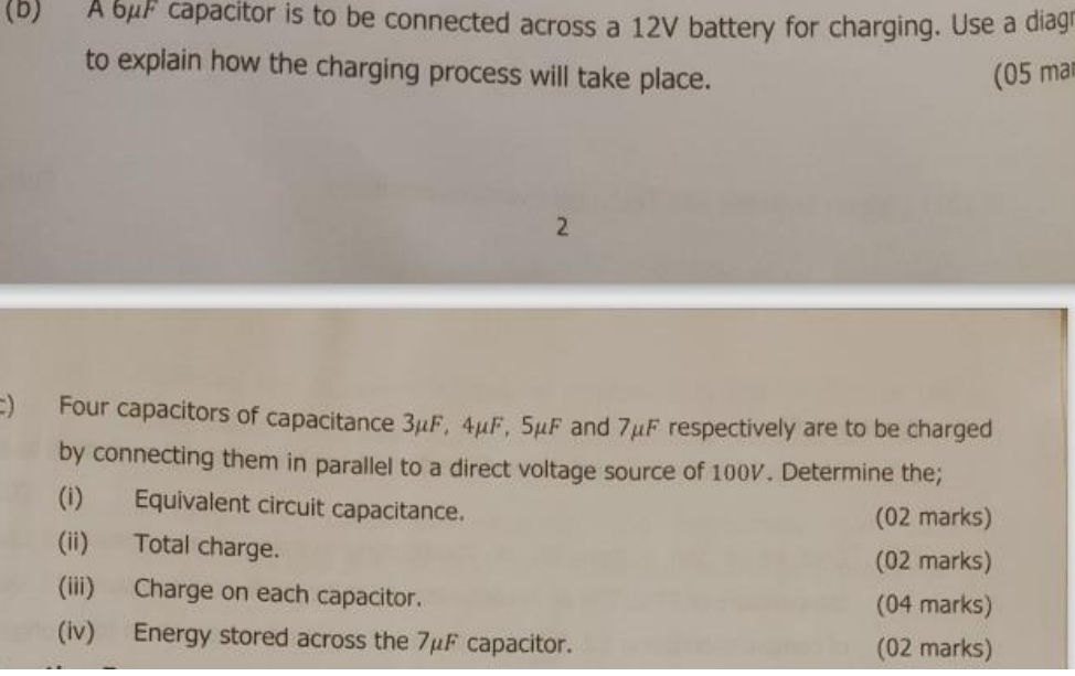 (b) A 6µF capacitor is to be connected | StudyX