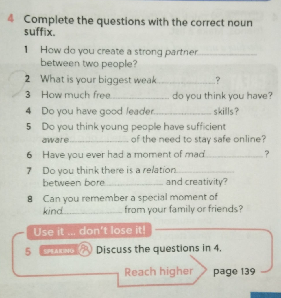 4 Complete the questions with the correct | StudyX