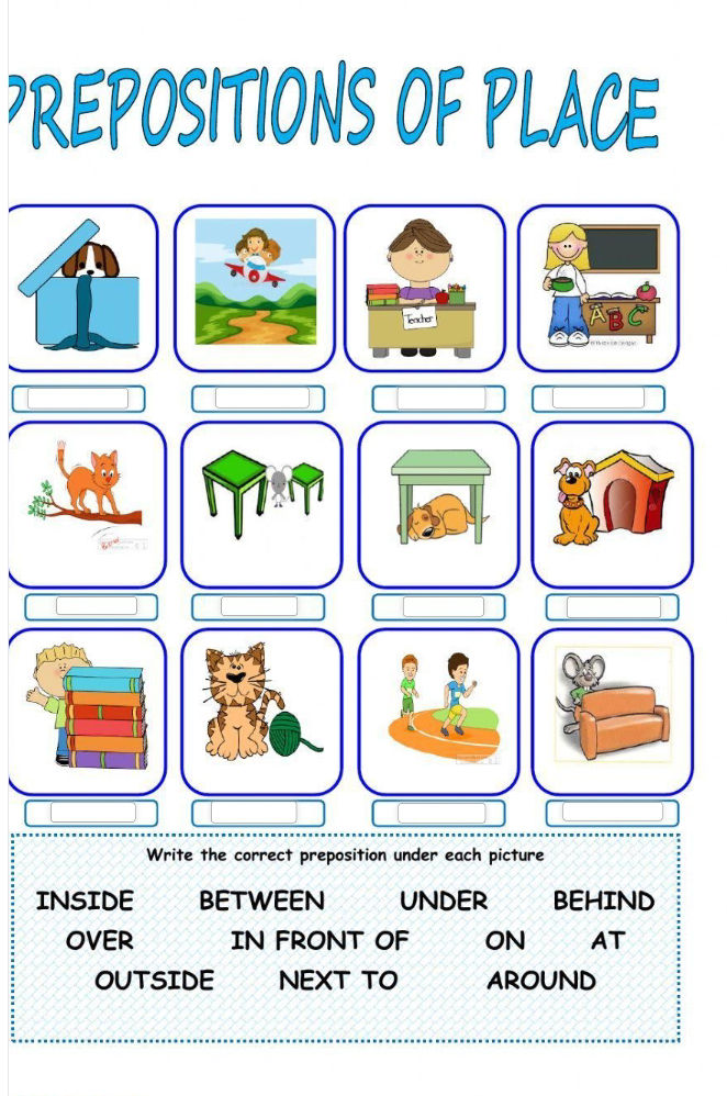 PREPOSITIONS OF PLACE Write the correct | StudyX