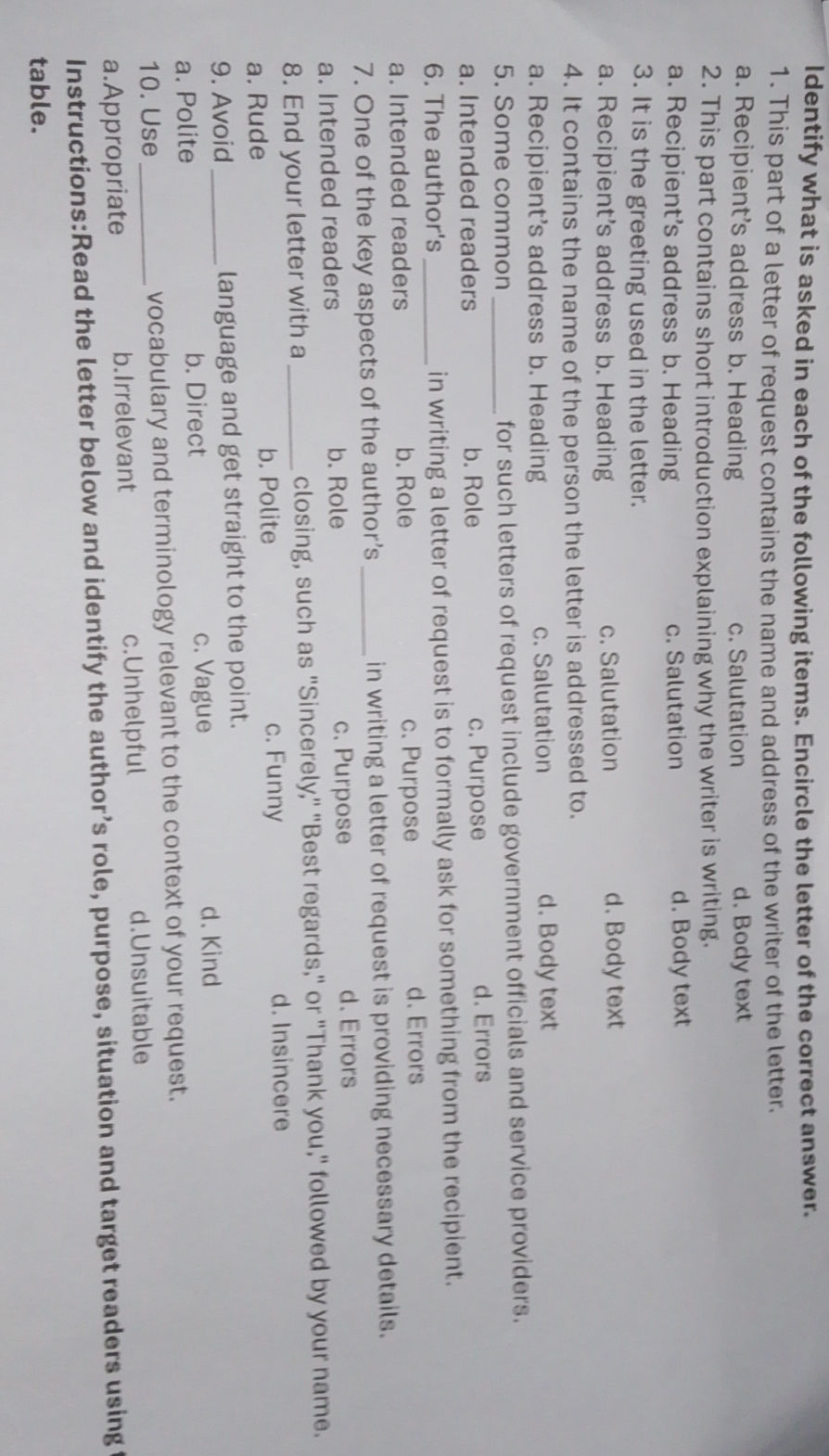 Identify what is asked in each of the | StudyX