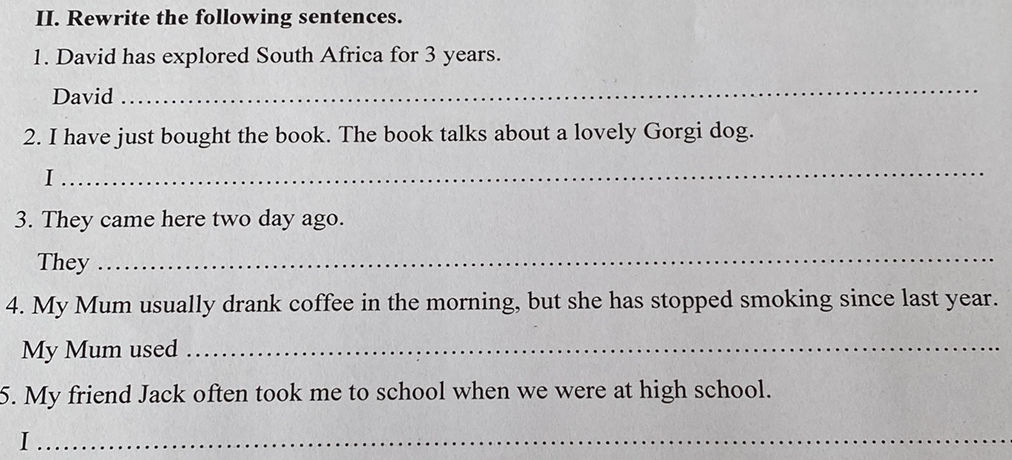 II. Rewrite the following sentences. 1. | StudyX