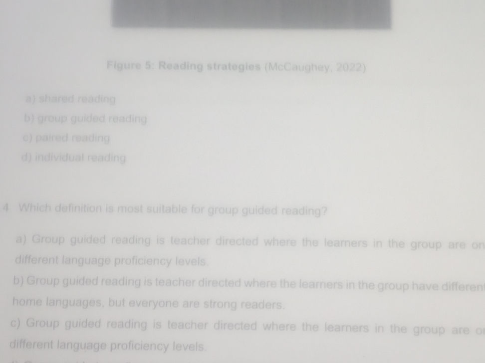 Figure 5: Reading strategies (McCaughey, | StudyX