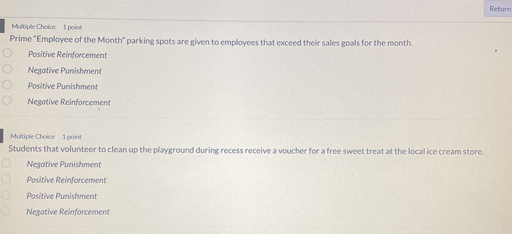 Multiple Choice 1 point Prime "Employee of | StudyX