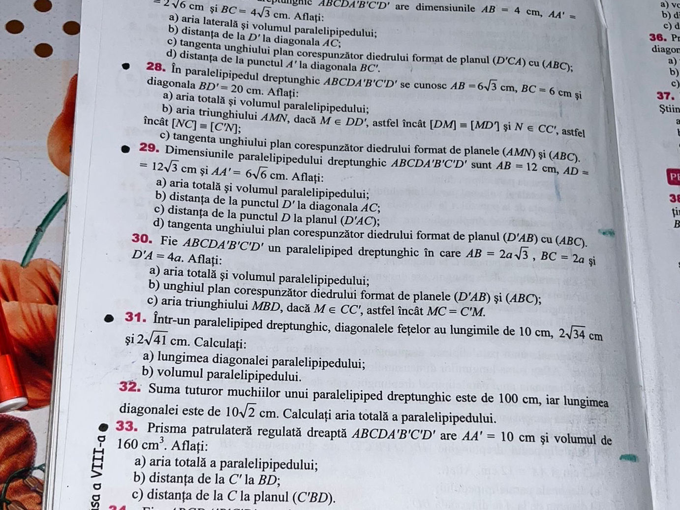 28. În paralelipipedul dreptunghic | StudyX