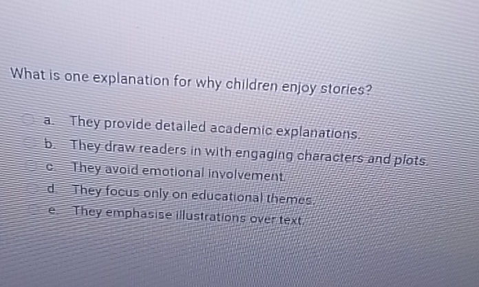 What is one explanation for why children