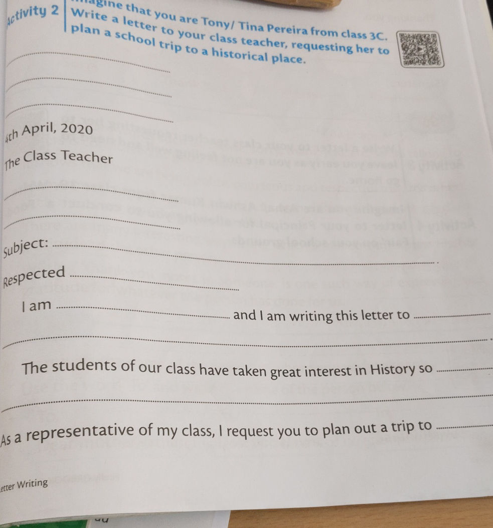 Activity 2 Write a letter to your class | StudyX