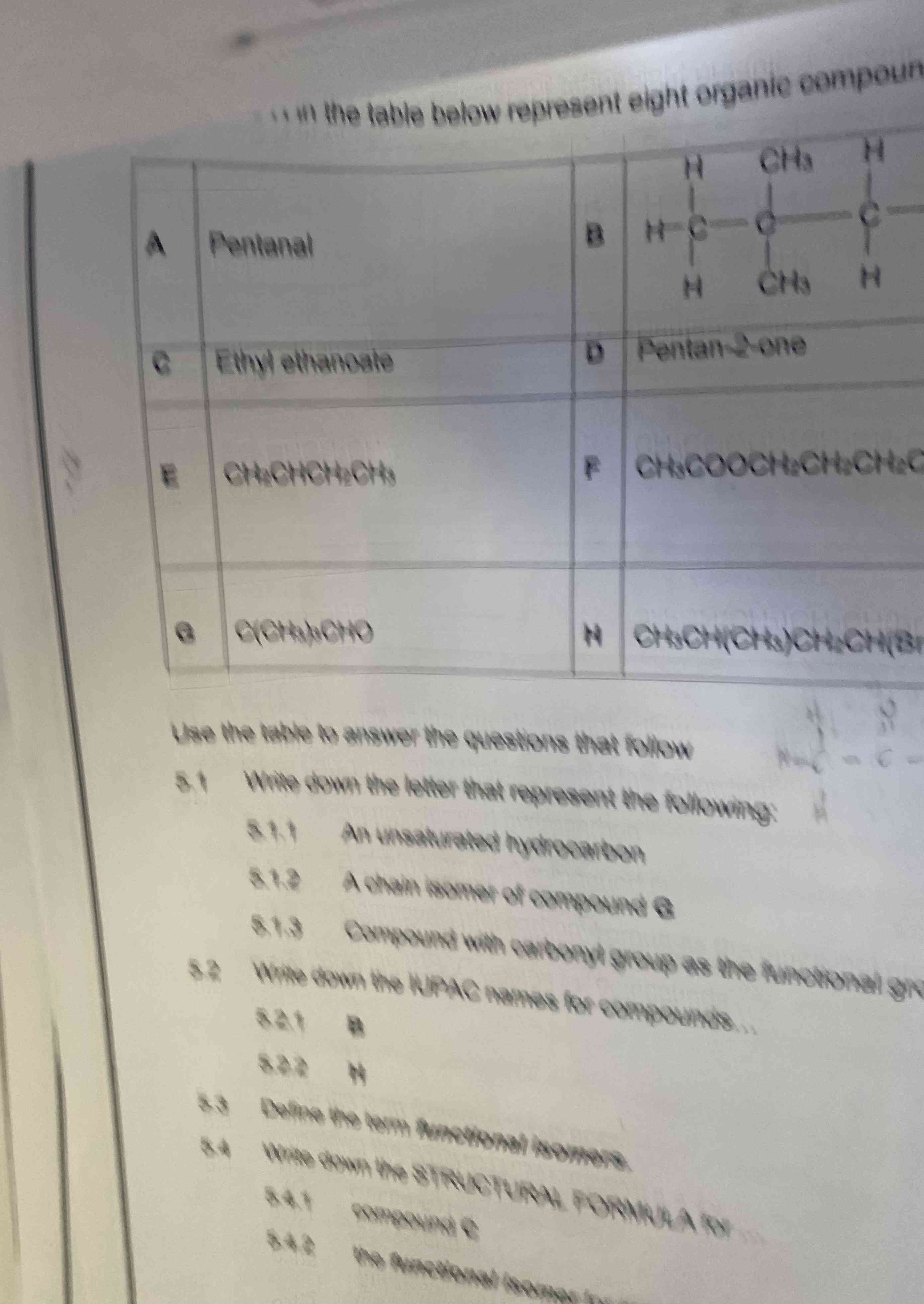 In the table below represent eight organic | StudyX