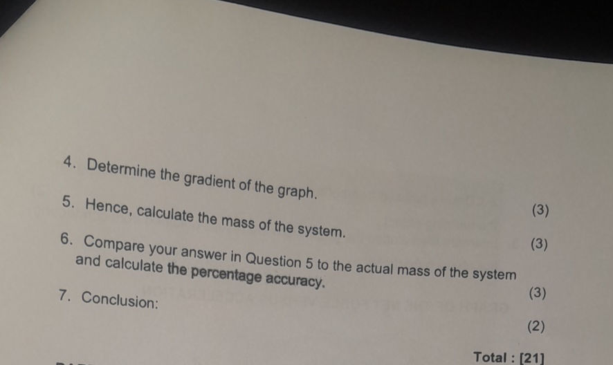 4. Determine the gradient of the graph. 5. | StudyX