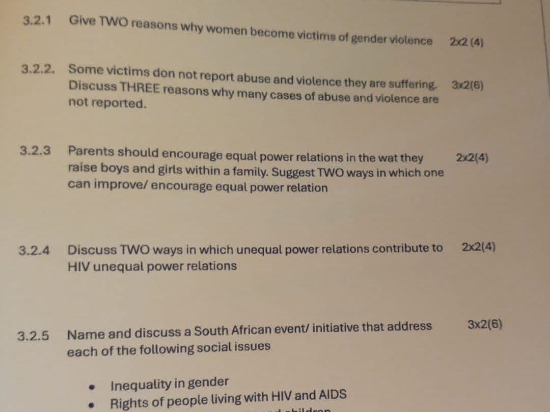 3.2.1 Give TWO reasons why women become | StudyX