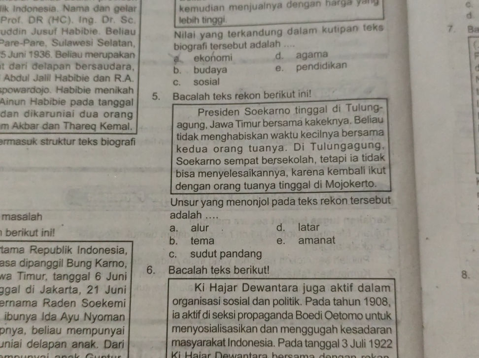 5. Bacalah teks rekon berikut ini! Presiden | StudyX