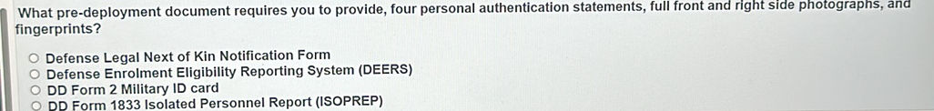 What pre-deployment document requires you to