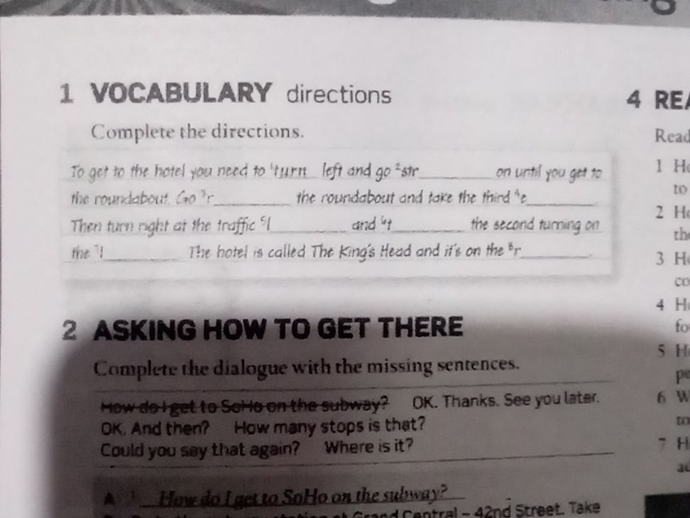 1 VOCABULARY directions Complete the | StudyX