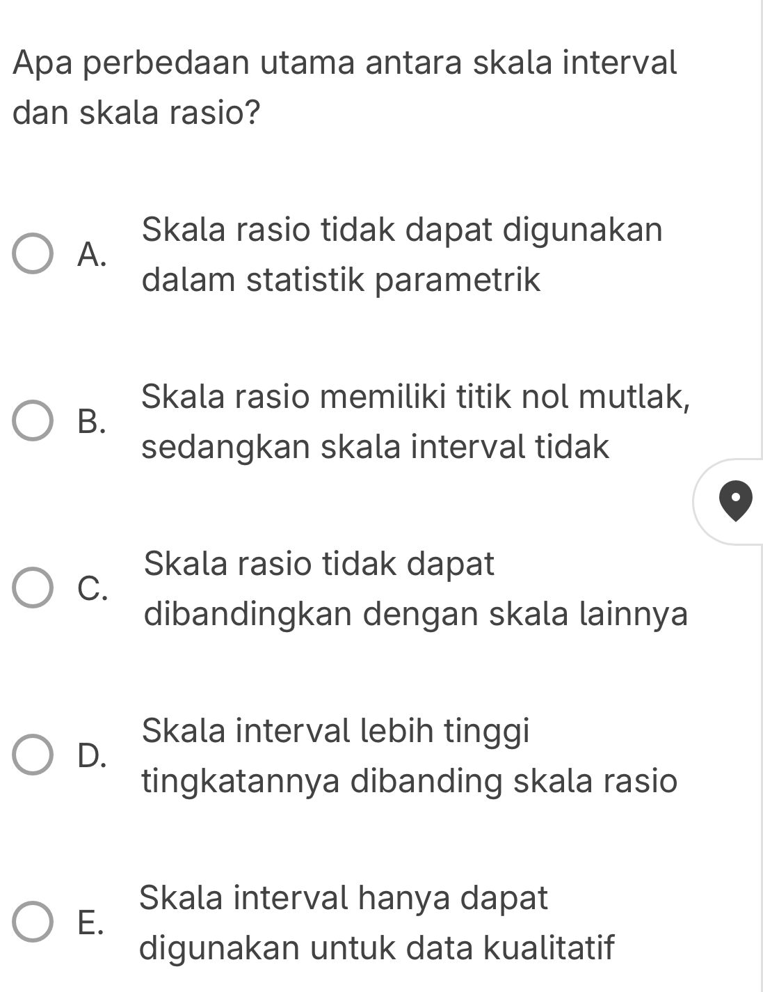 Apa perbedaan utama antara skala interval | StudyX