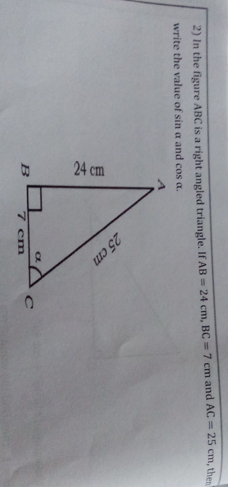 2) In the figure ABC is a right angled | StudyX