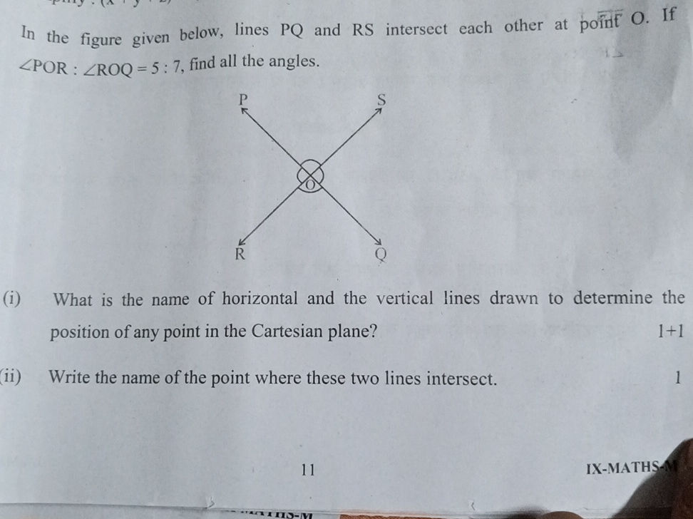 In the figure given below, lines PQ and RS | StudyX