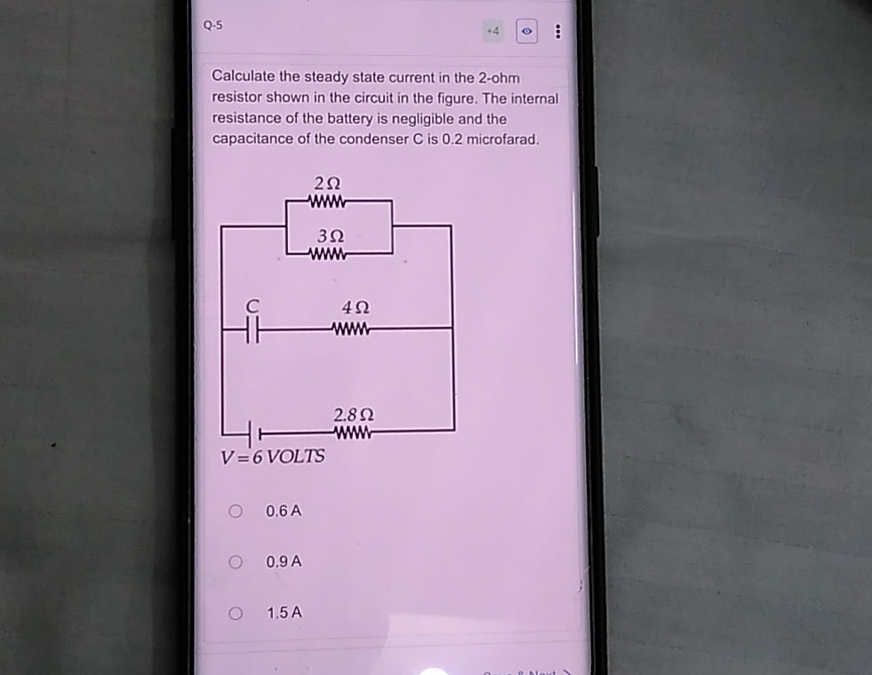 Calculate the steady state current in the | StudyX