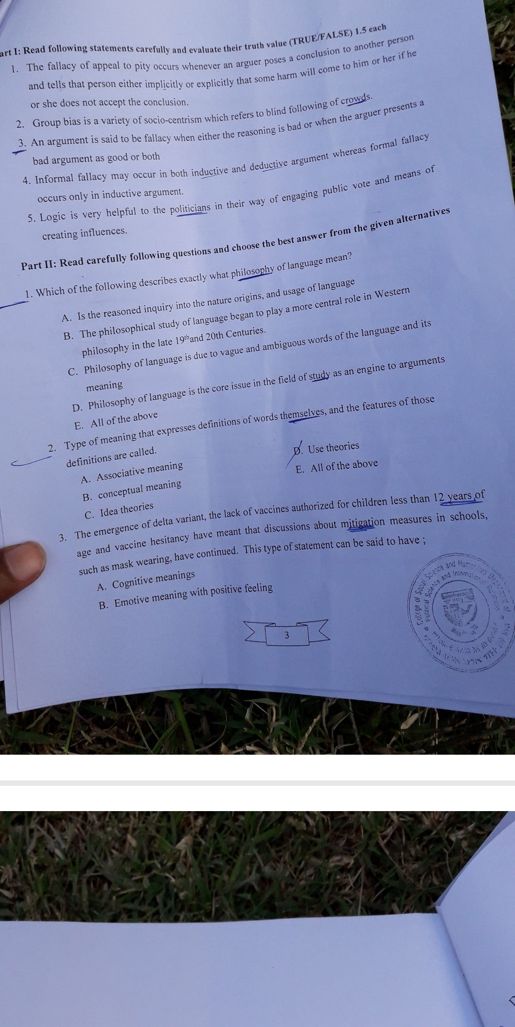 Part II: Read carefully following questions | StudyX