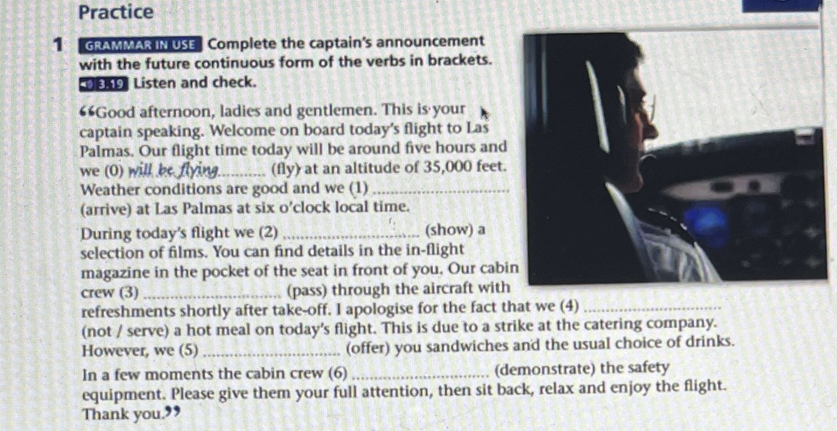 1 GRAMMAR IN USE Complete the captain's | StudyX