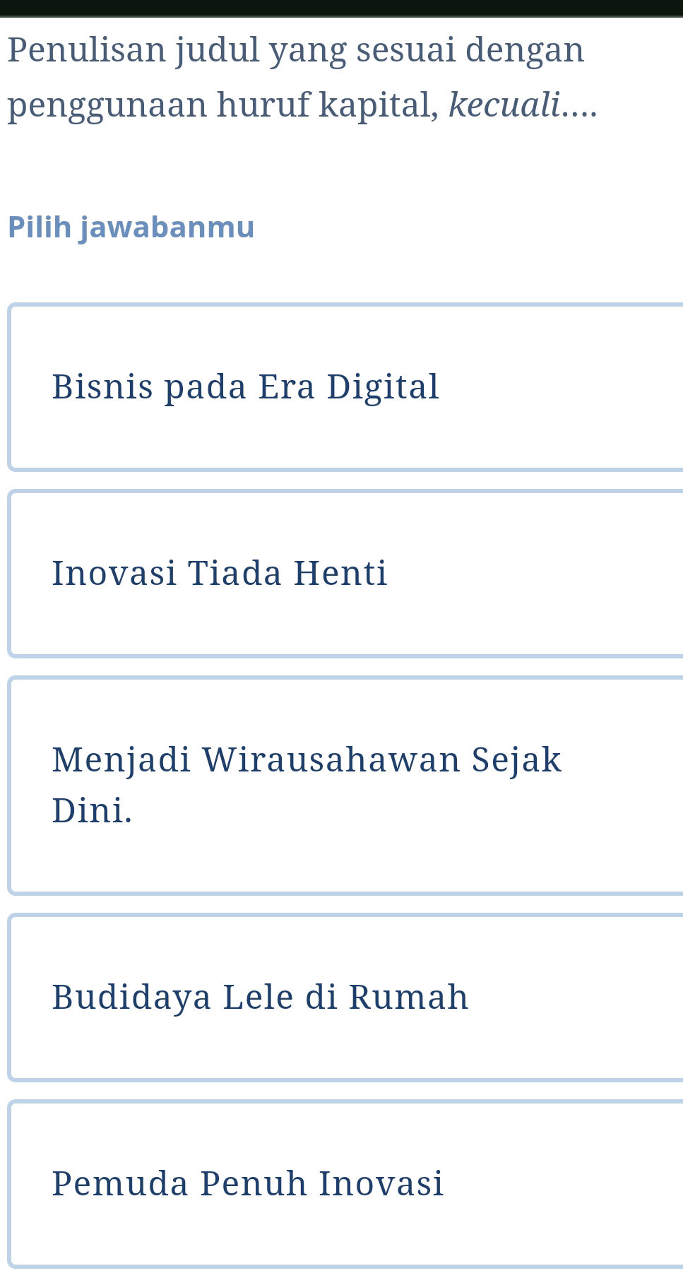 Penulisan judul yang sesuai dengan | StudyX