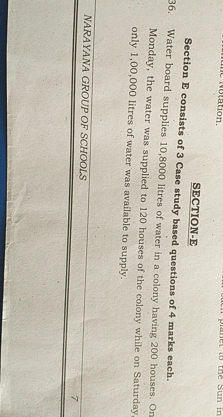 Section E consists of 3 Case study based | StudyX